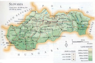 Physical Map Of Slovakia